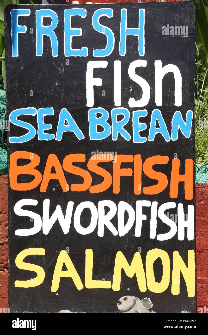 Restaurant menu in Corfu island - Greek cuisine blackboard Stock Photo ...