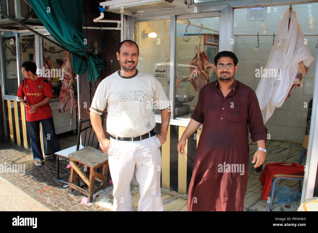 Arabic butcher on the old souk in Al-Balad, Jeddah's historic old town ...