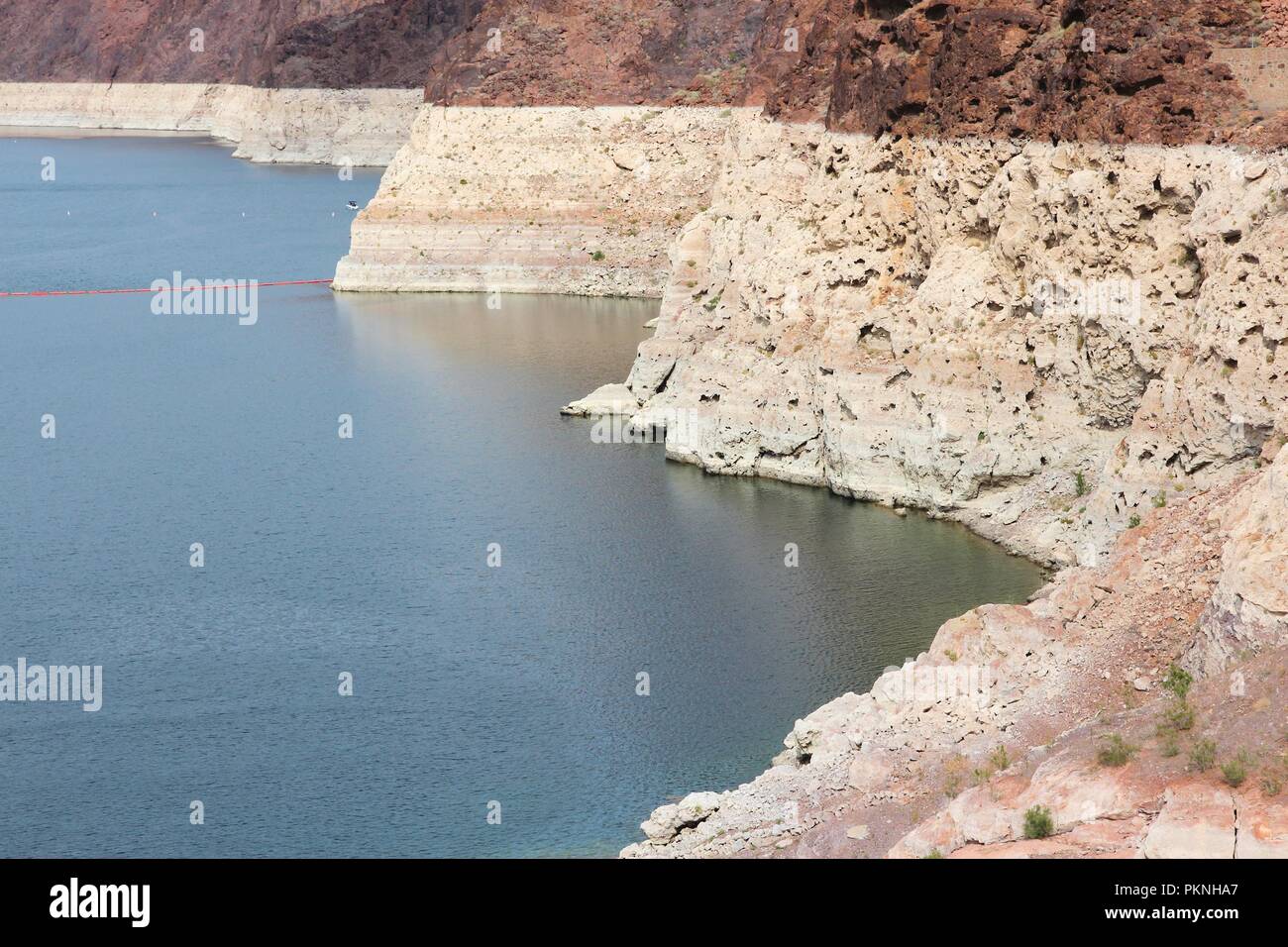 Drought in the USA. Low level of Lake Mead (border of Arizona and ...