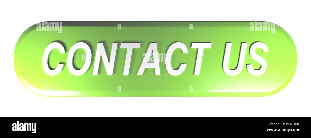 Green rounded rectangle push button CONTACT US - 3D rendering Stock ...