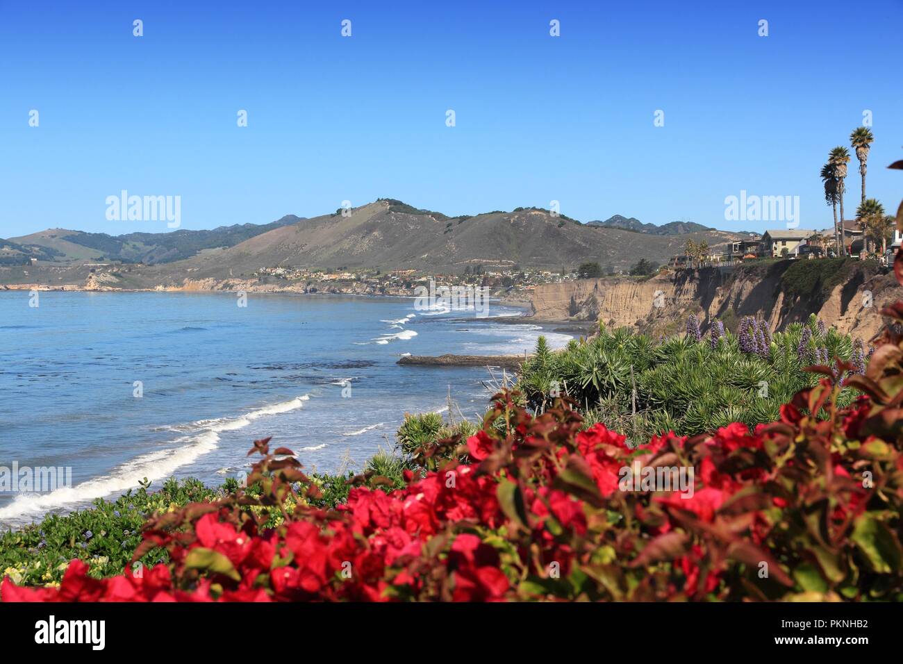 California, USA - Pacific coast view. Shell Beach in Pismo Beach ...