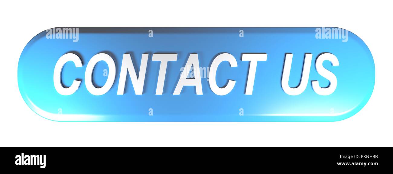 Blue rounded rectangle push button CONTACT US - 3D rendering Stock ...