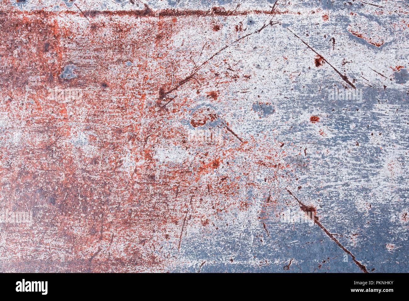 Grunge background - rusty old painted metal surface. Rough texture ...