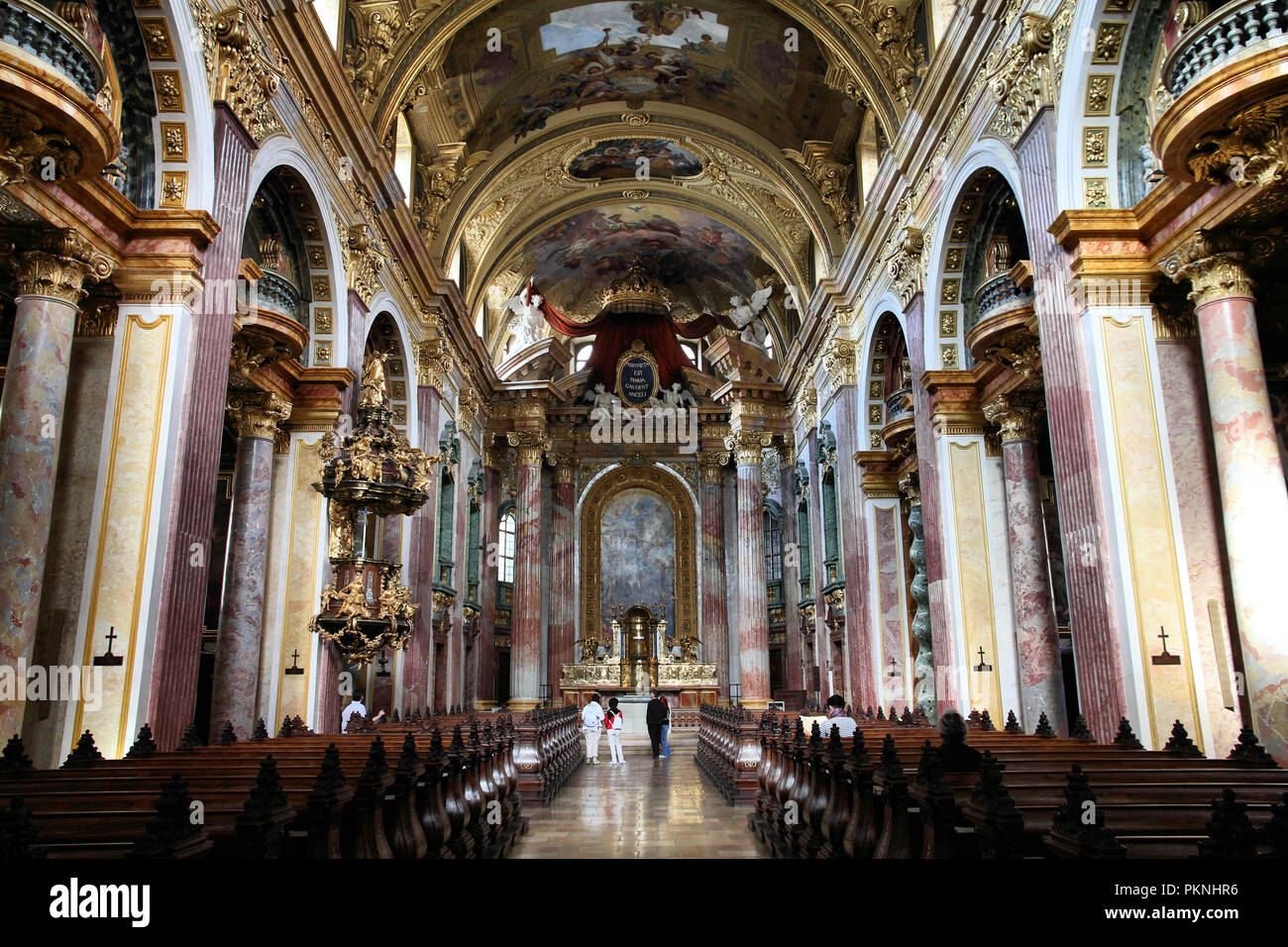 Vienna, Austria - baroque interior of Jesuits Church Stock Photo - Alamy