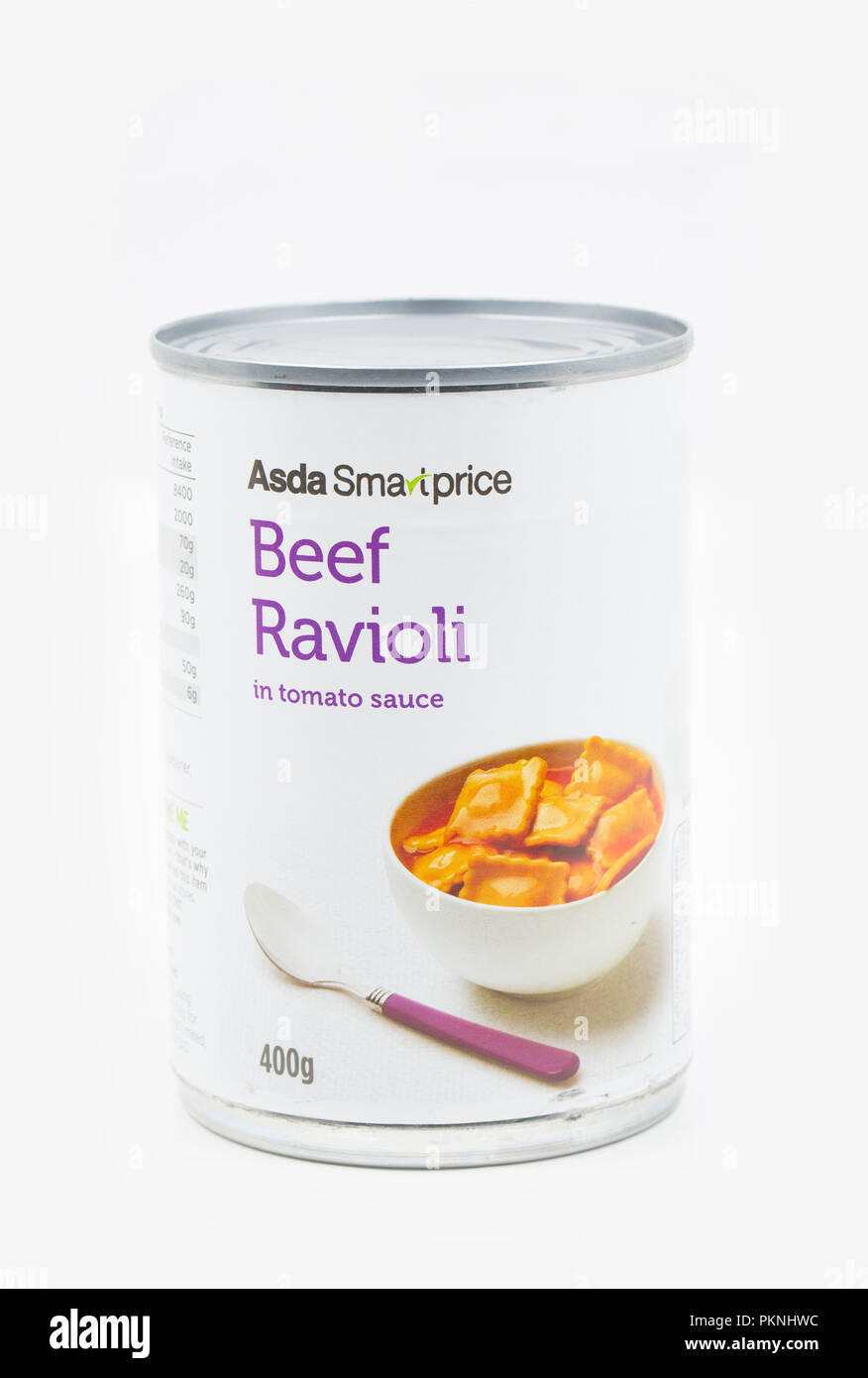 A tin of Asda Smart Price beef raviloli. England UK GB Stock Photo - Alamy
