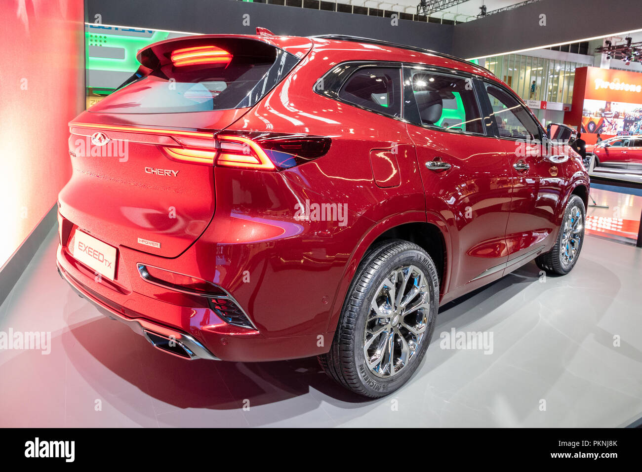 FRANKFURT, GERMANY - SEP 13, 2017: Chery Exeed TX SUV car showcased at ...