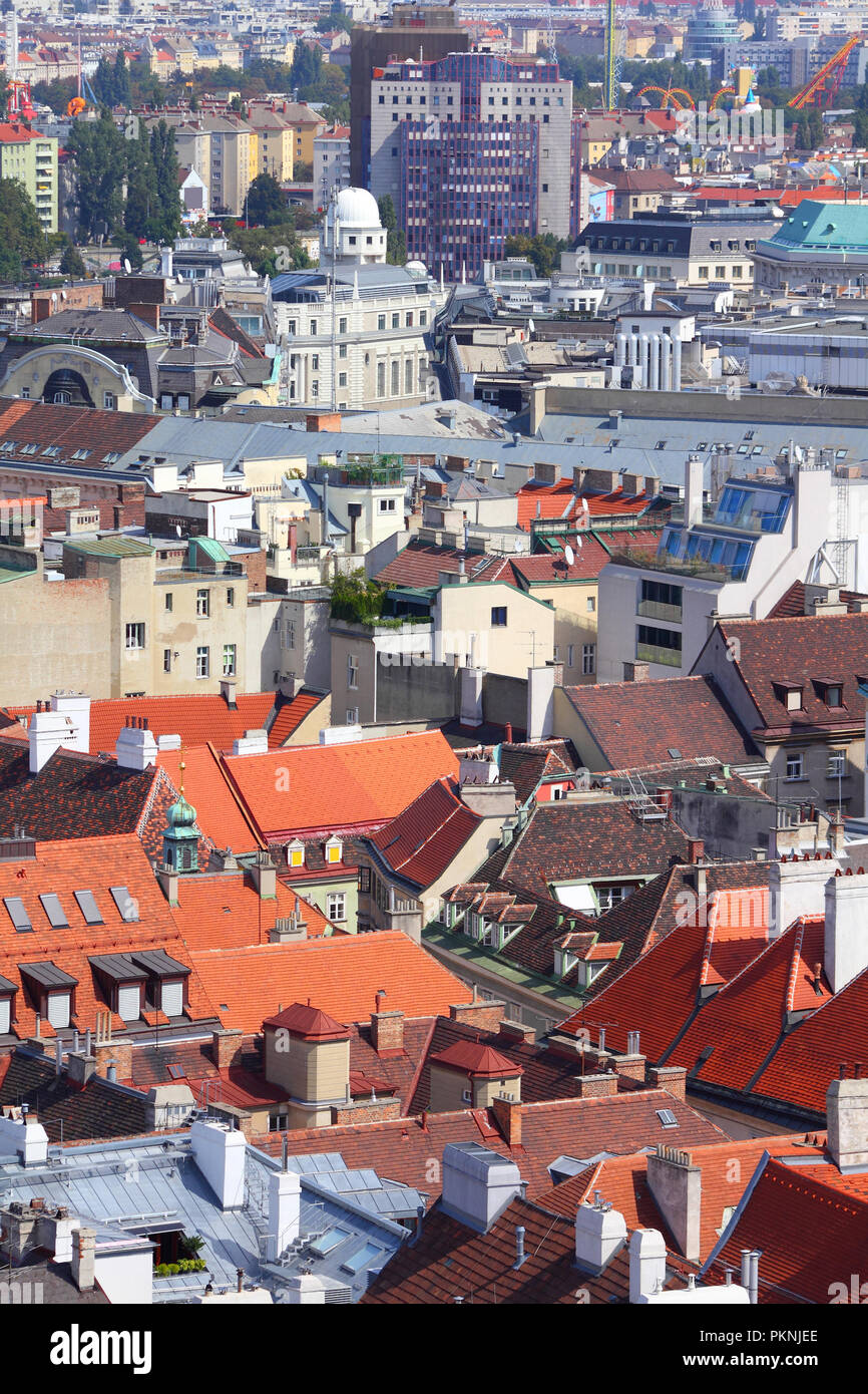 Vienna, Austria - aerial view of the Old Town, a UNESCO World Heritage ...