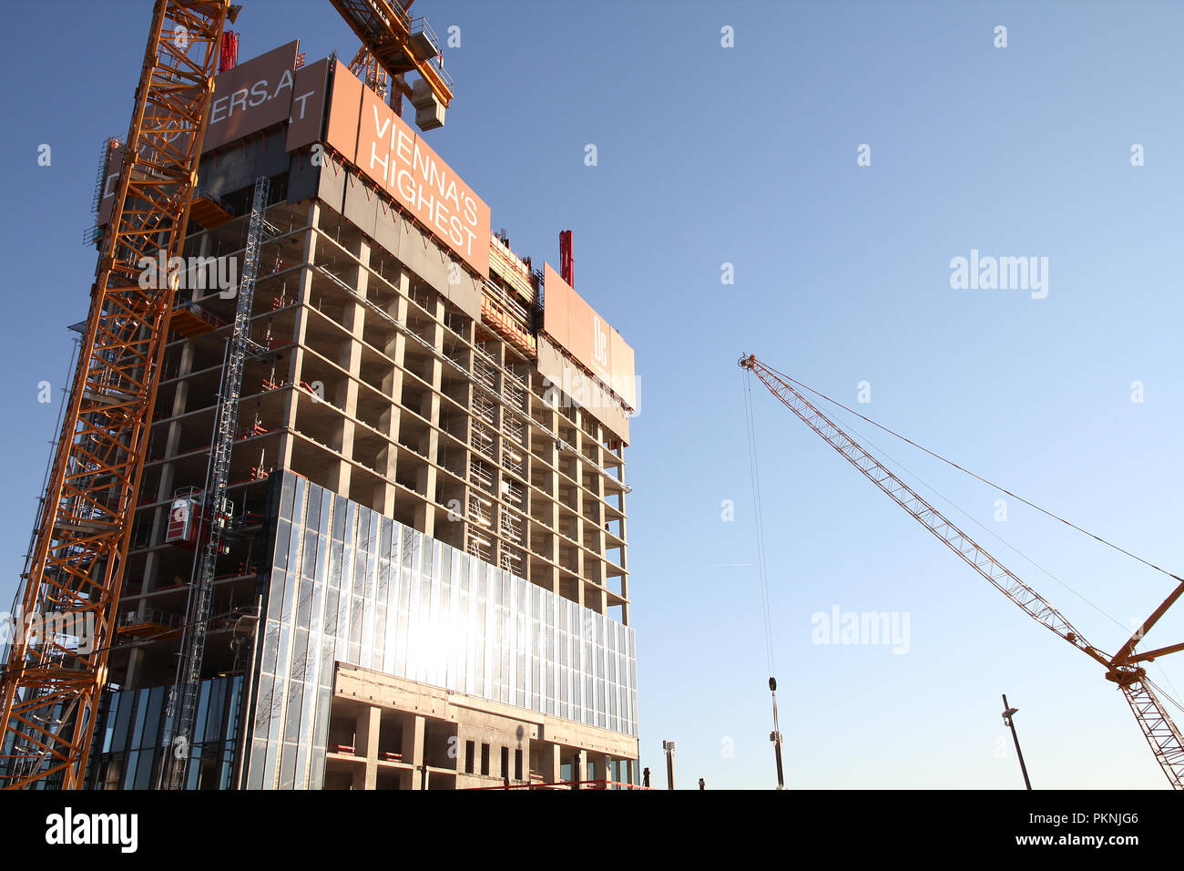 VIENNA - SEPTEMBER 6: Construction of DC Tower 1 building on September ...