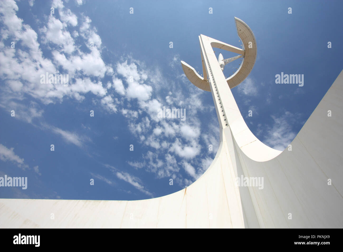BARCELONA - SEPTEMBER 11: Santiago Calatrava tower on September 11 ...