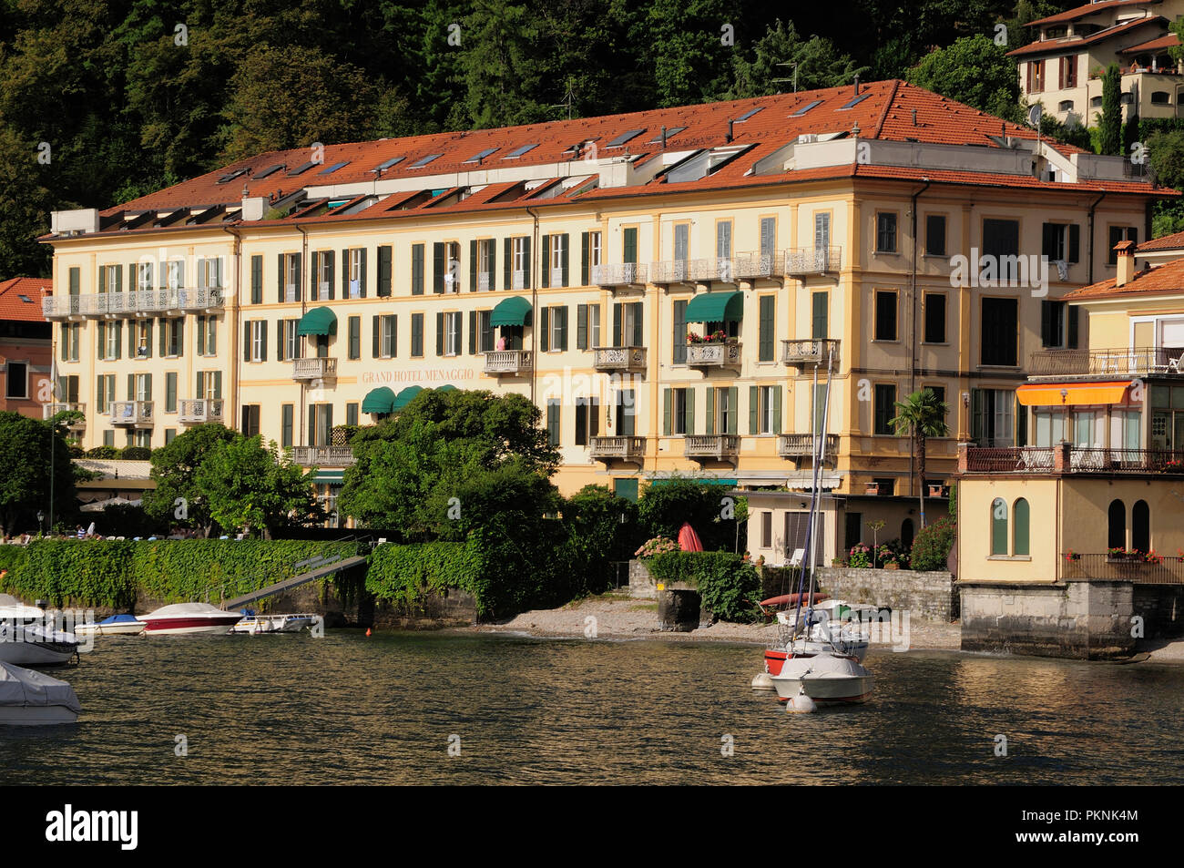 Italy, Lombardy, Lake Como, Menaggio, hotel beside the lake at Menaggio ...
