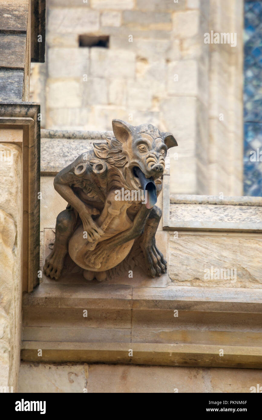 Detail of a Gargoyle on Gloucester Cathedral. England Stock Photo - Alamy