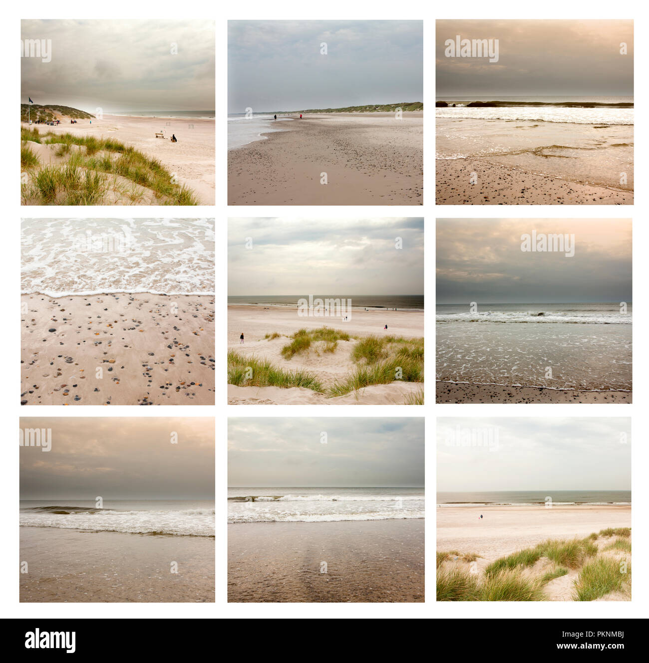 Collage of beautiful sea dune landscapes in denmark Stock Photo - Alamy