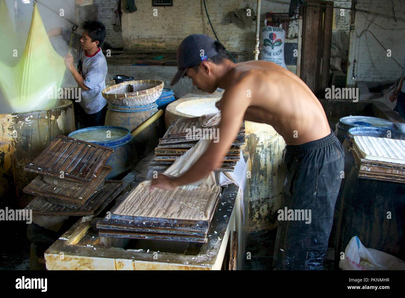 Inside tofu factory, Java, Indonesia Stock Photo - Alamy