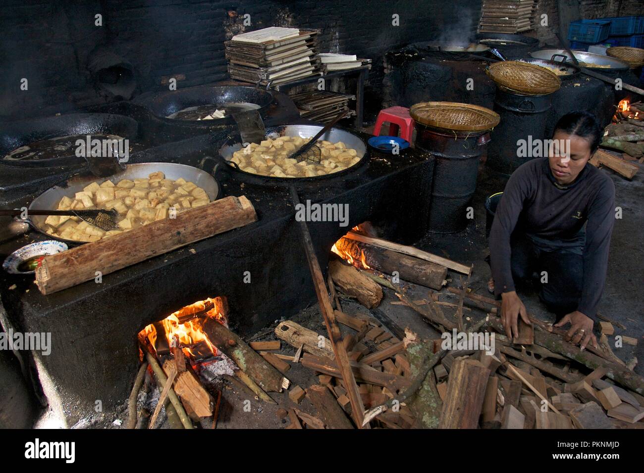 Inside tofu factory, Java, Indonesia Stock Photo - Alamy
