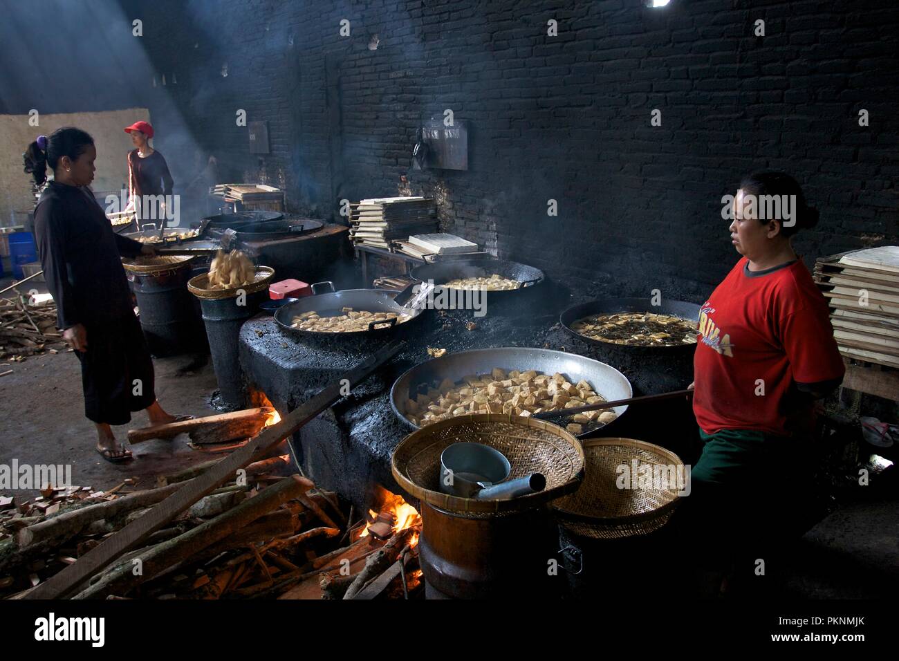 Inside tofu factory, Java, Indonesia Stock Photo - Alamy