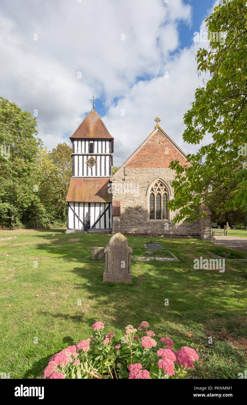 The timber-framed Church of St Peter at Pirton, Worcestershire, England ...