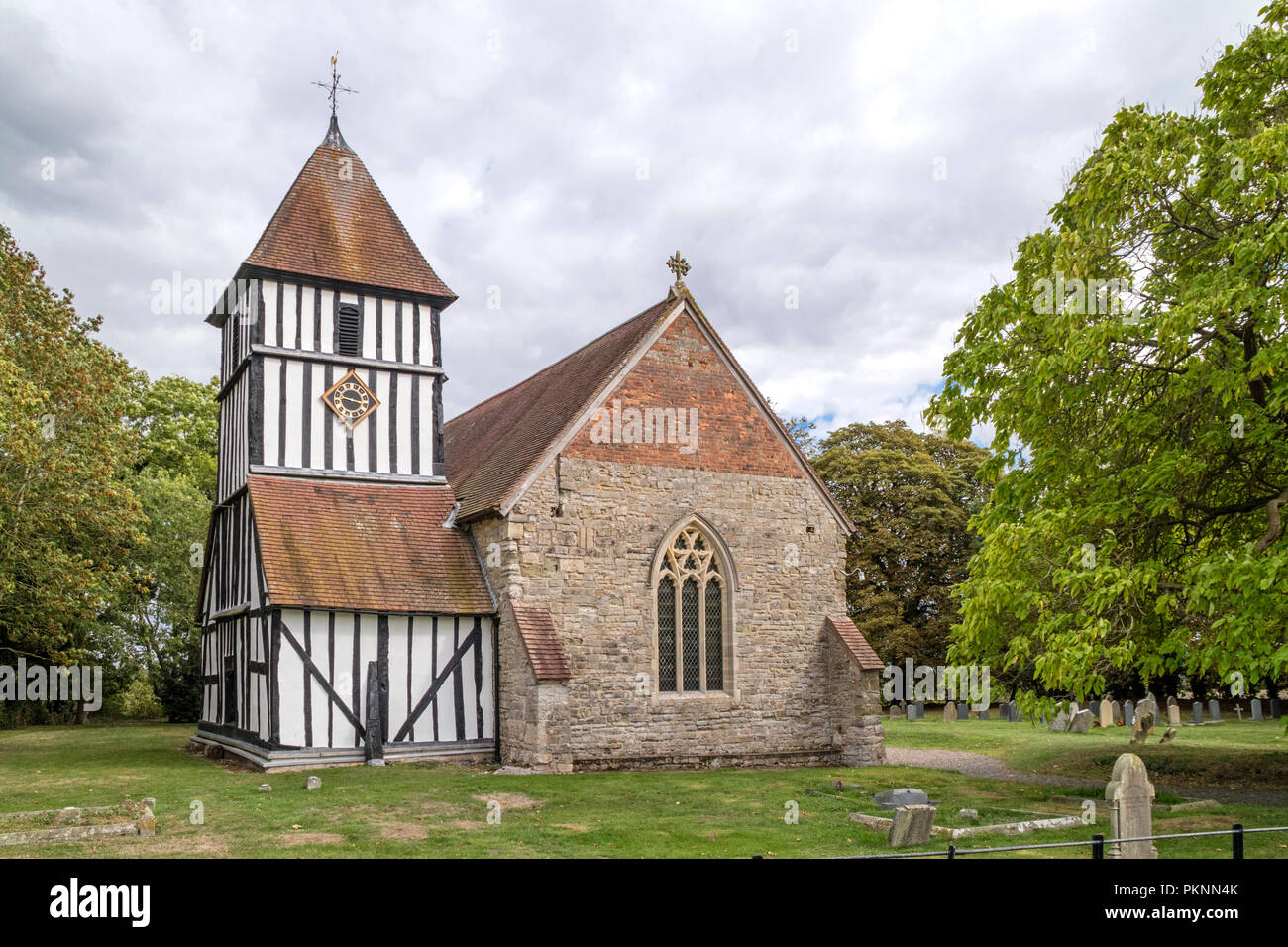 The timber-framed Church of St Peter at Pirton, Worcestershire, England ...
