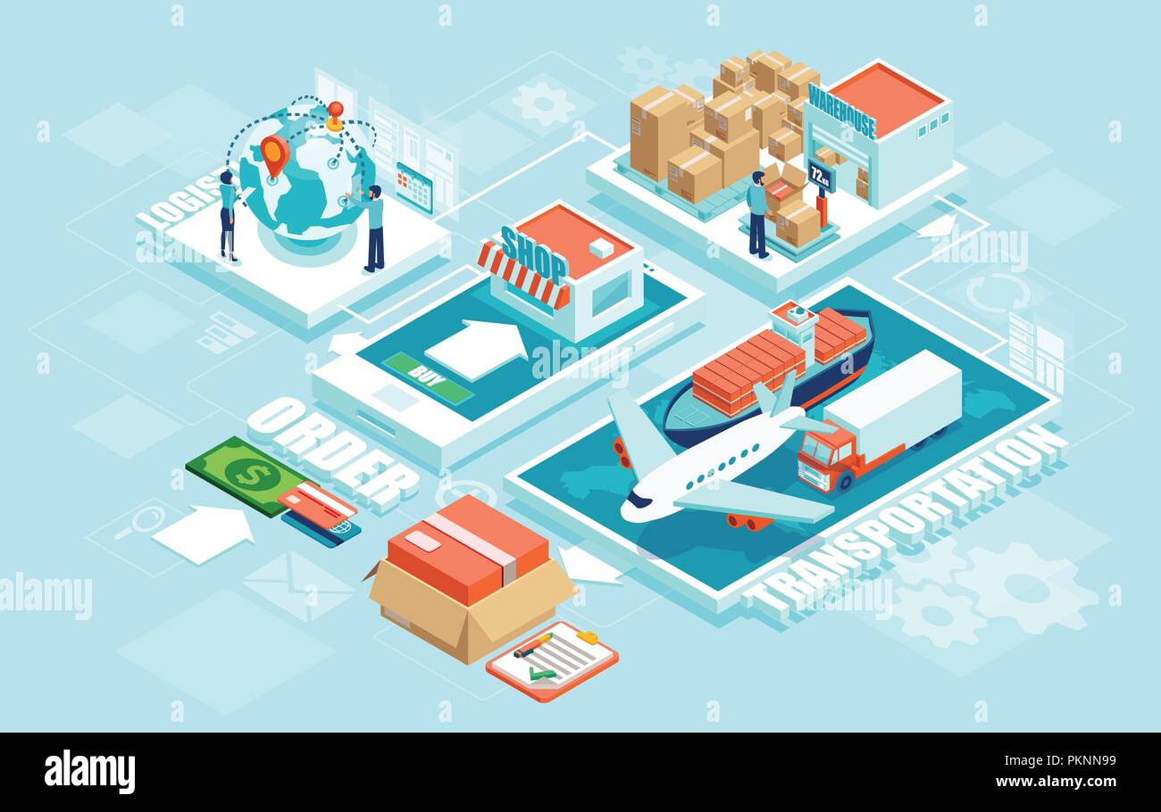 Smart delivery solution Stock Vector Images - Alamy