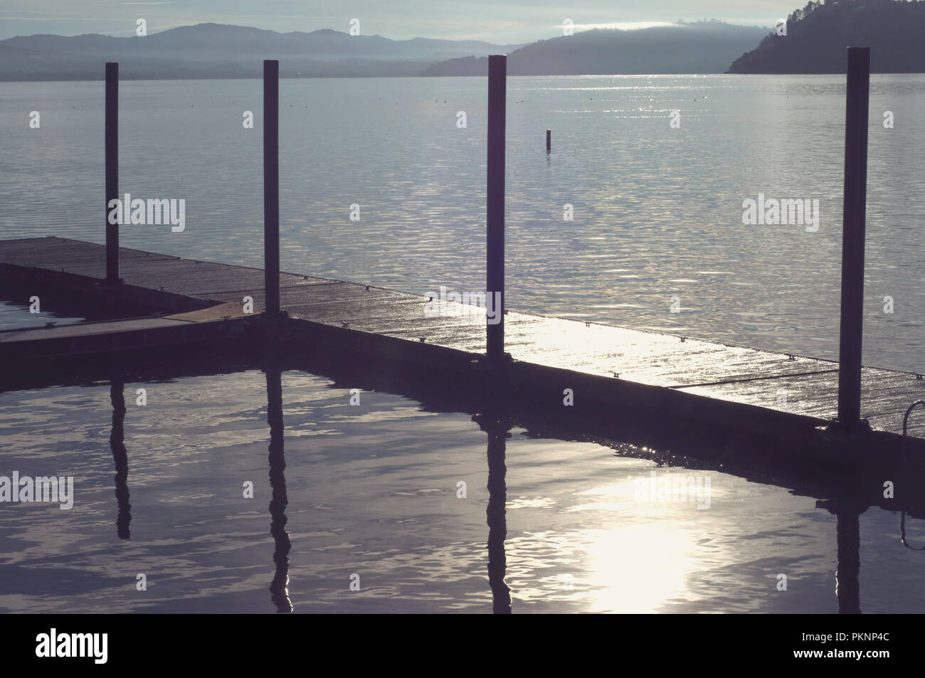 Early Morning View of Clear Lake, Lake County, California, with View of ...
