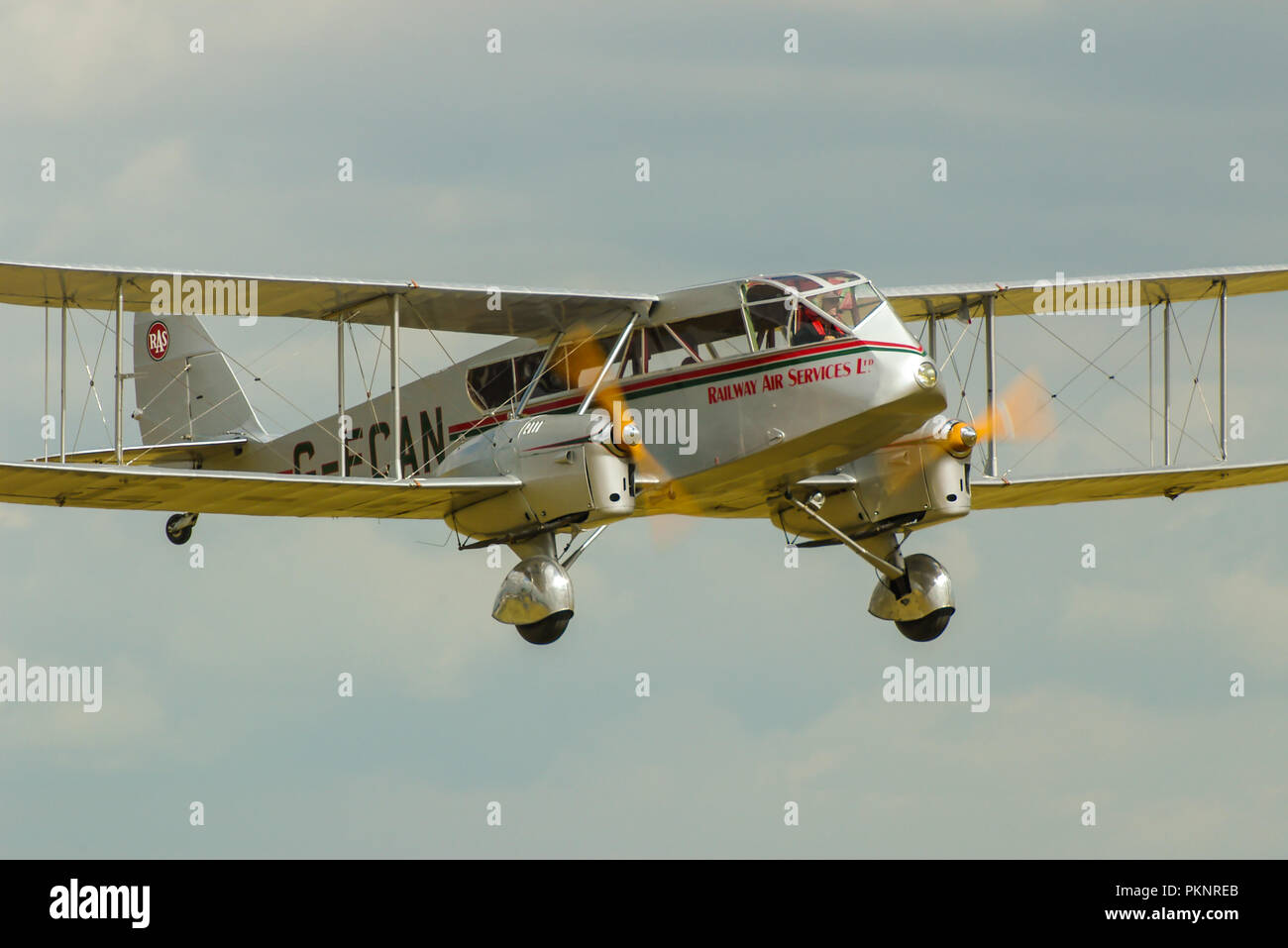 Railway Air Services Ltd De Havilland DH-84 Dragon G-ECAN plane flying ...