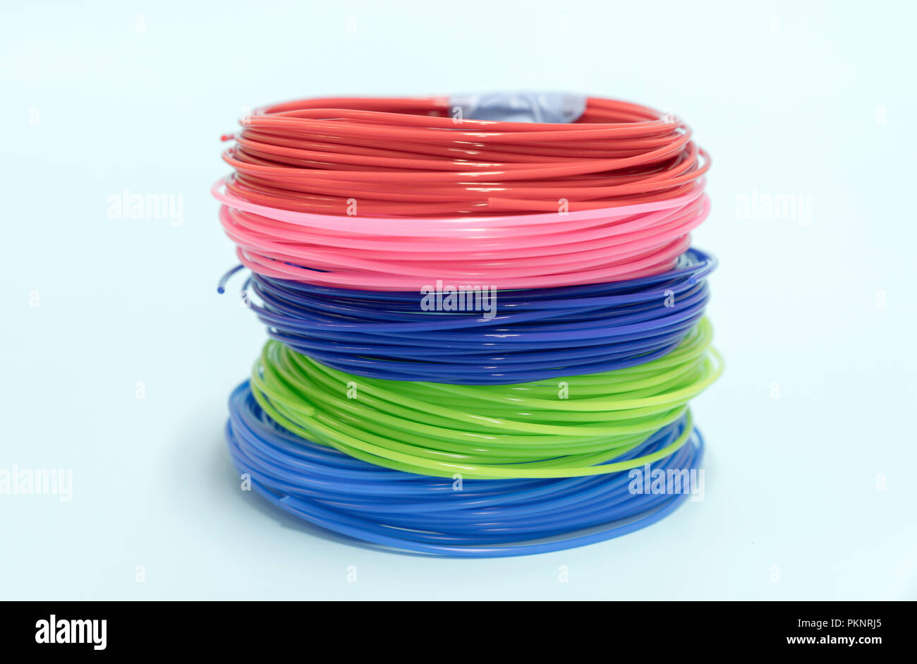Plastic filaments for 3D printing Stock Photo - Alamy