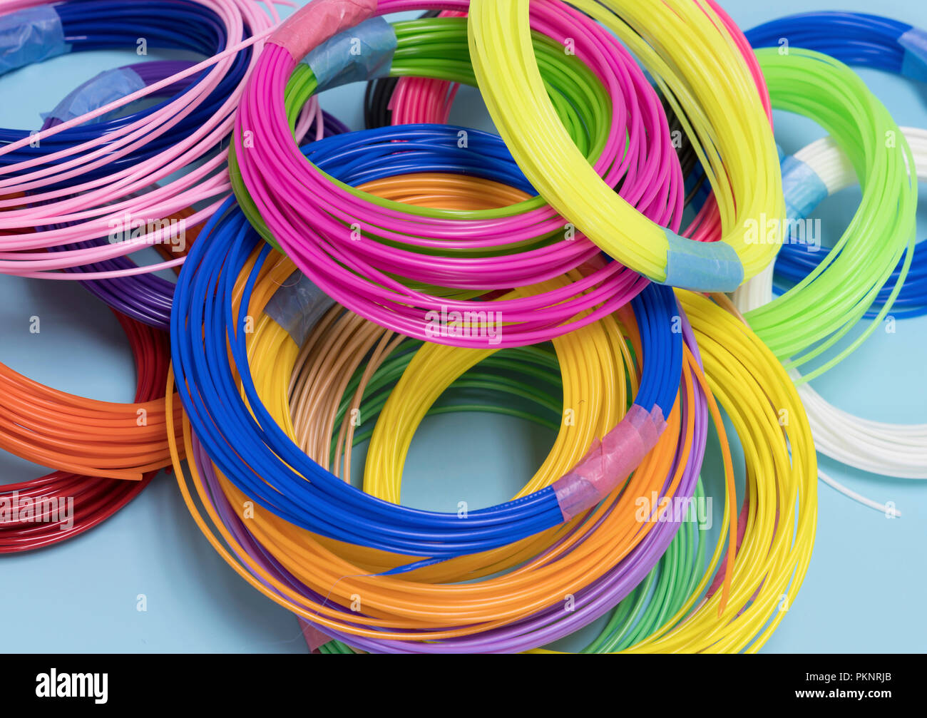 Plastic filaments for 3D printing Stock Photo - Alamy