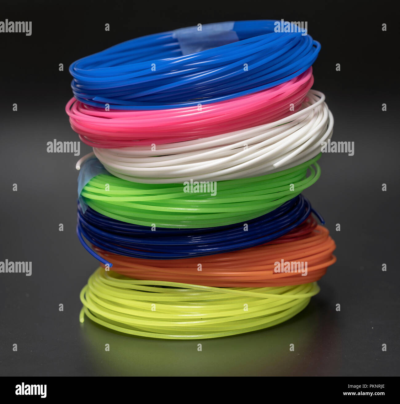 Plastic filaments for 3D printing Stock Photo - Alamy