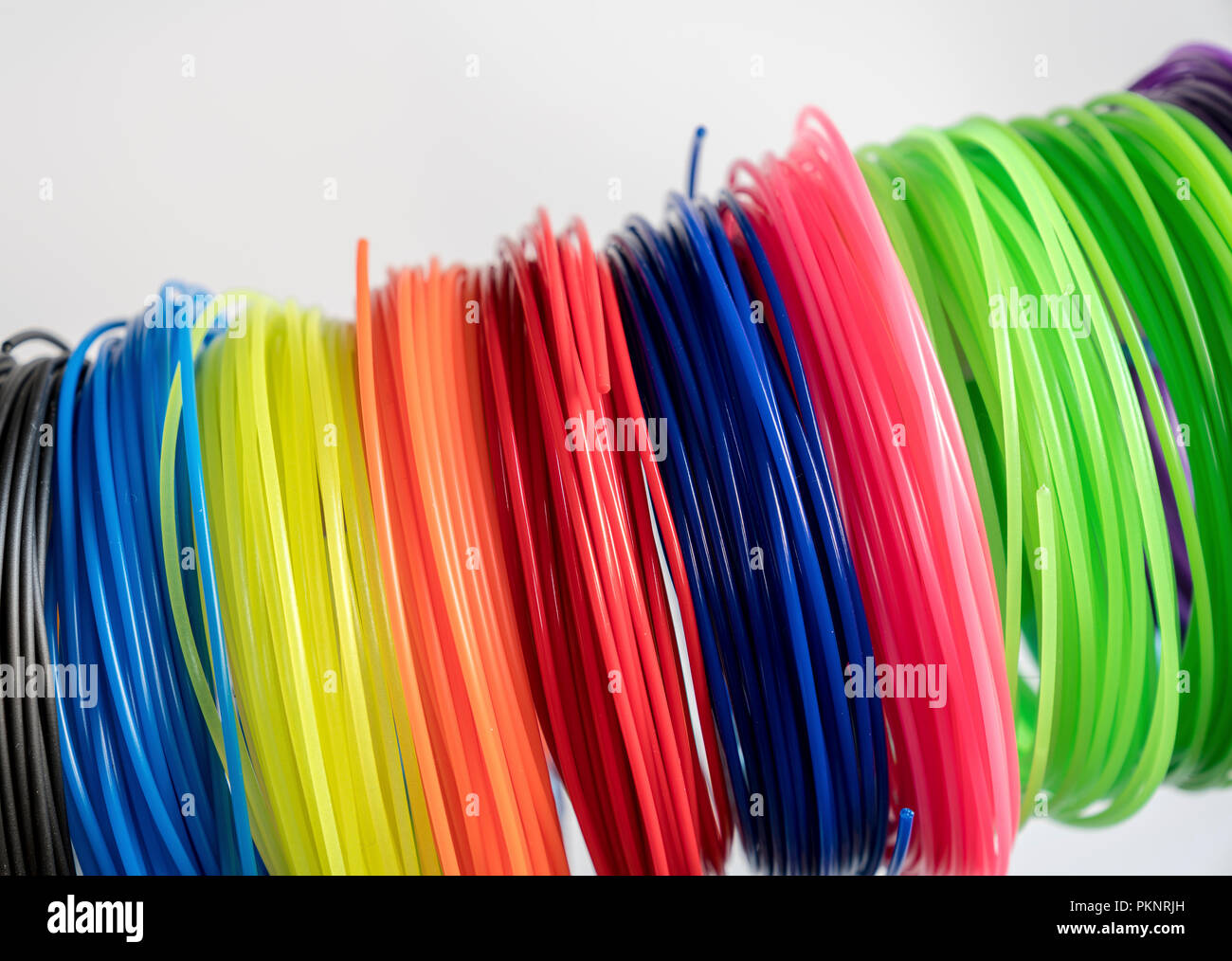 Plastic filaments for 3D printing Stock Photo - Alamy