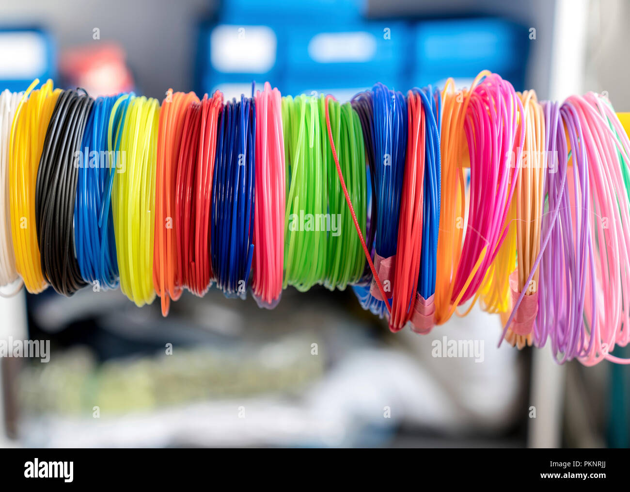 Plastic filaments for 3D printing Stock Photo - Alamy