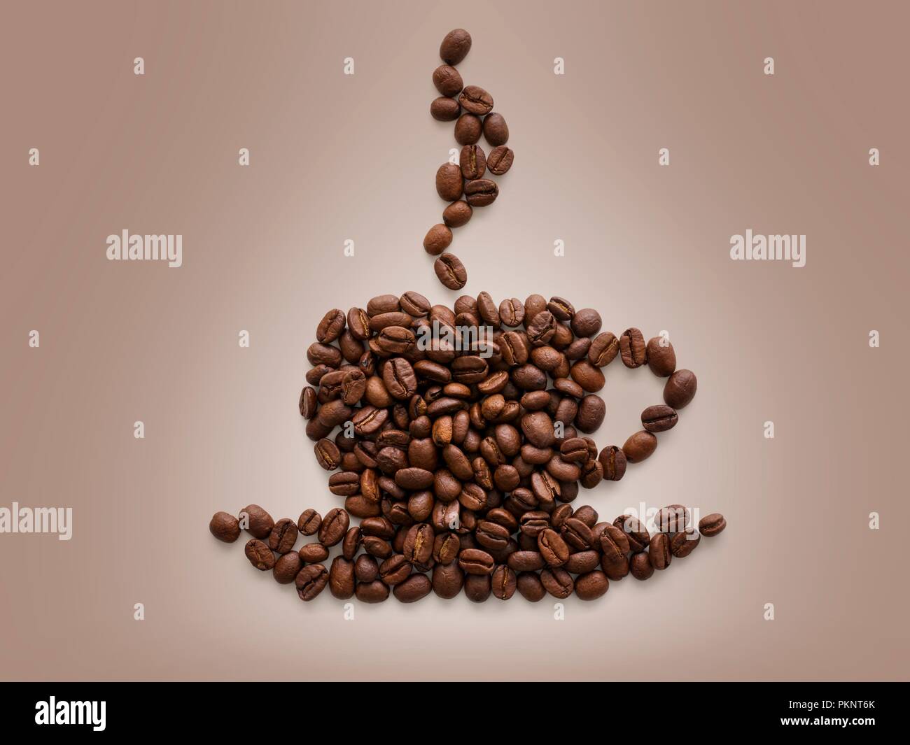 Coffee beans in a cup shape Stock Photo - Alamy