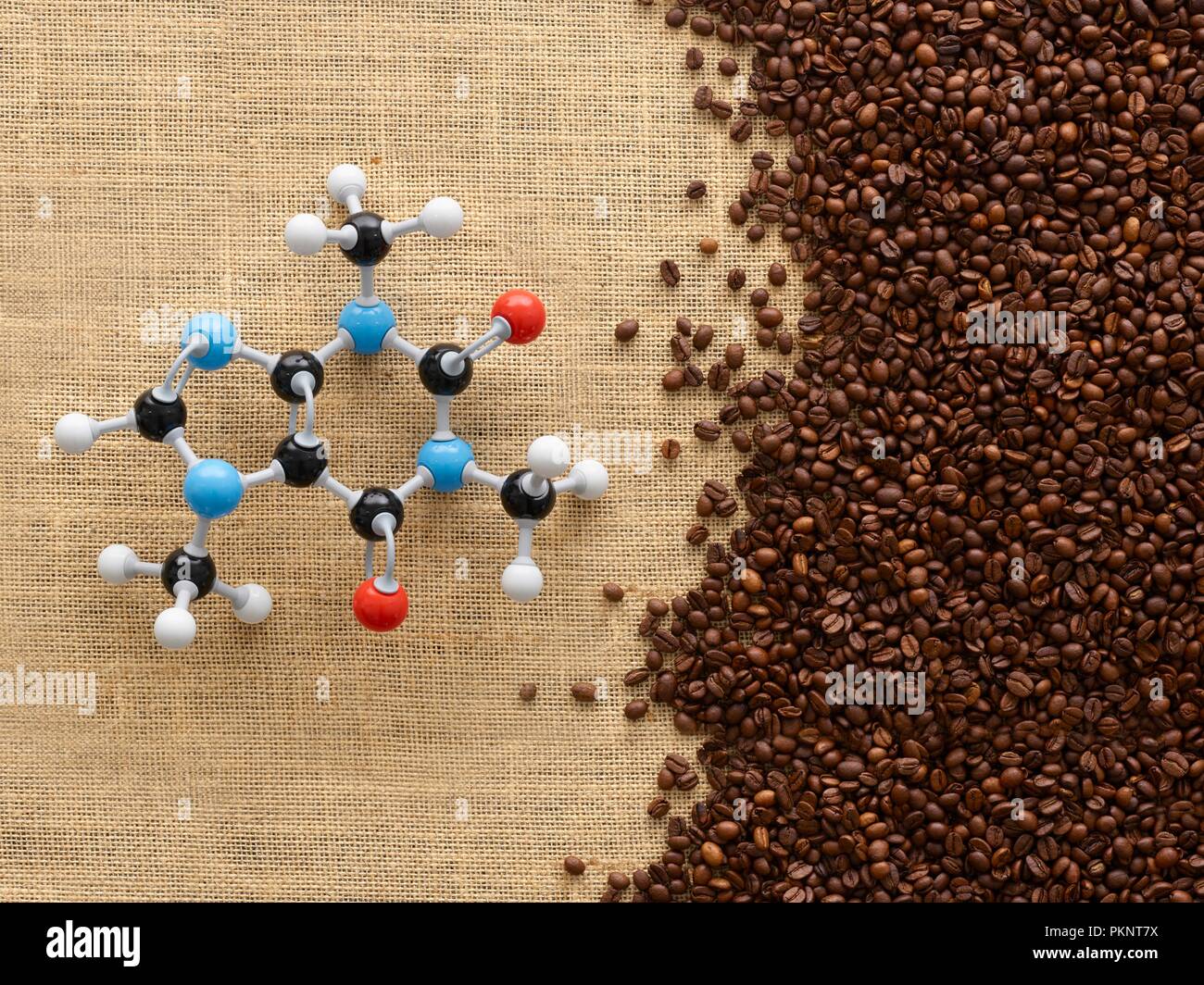 Coffee beans and molecular model Stock Photo - Alamy