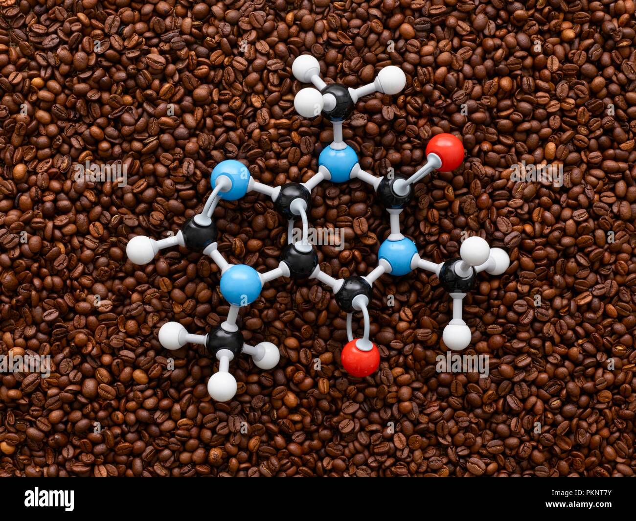 Coffee beans and molecular model Stock Photo - Alamy