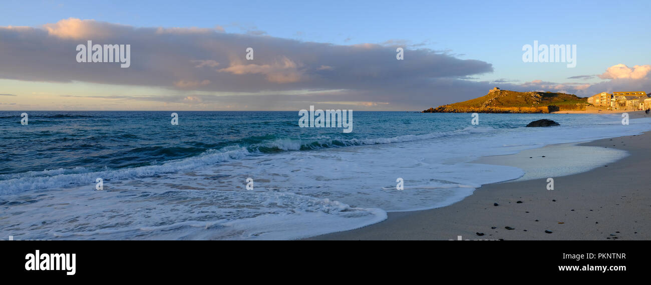 St.Ives Porthmeor Beach Sunset Stock Photo - Alamy