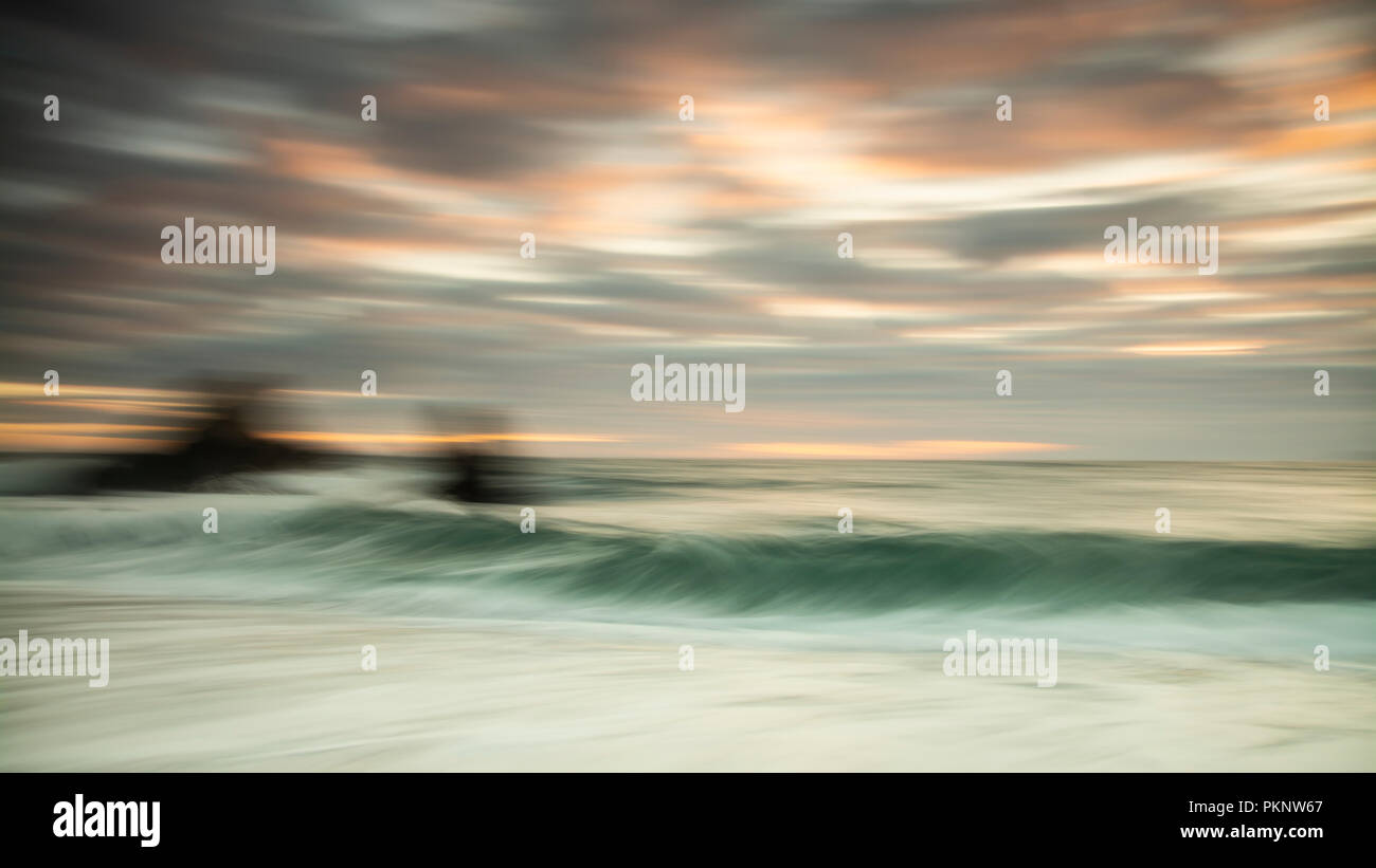 Abstract ICM - Sunset at Thurlston Beach Stock Photo - Alamy