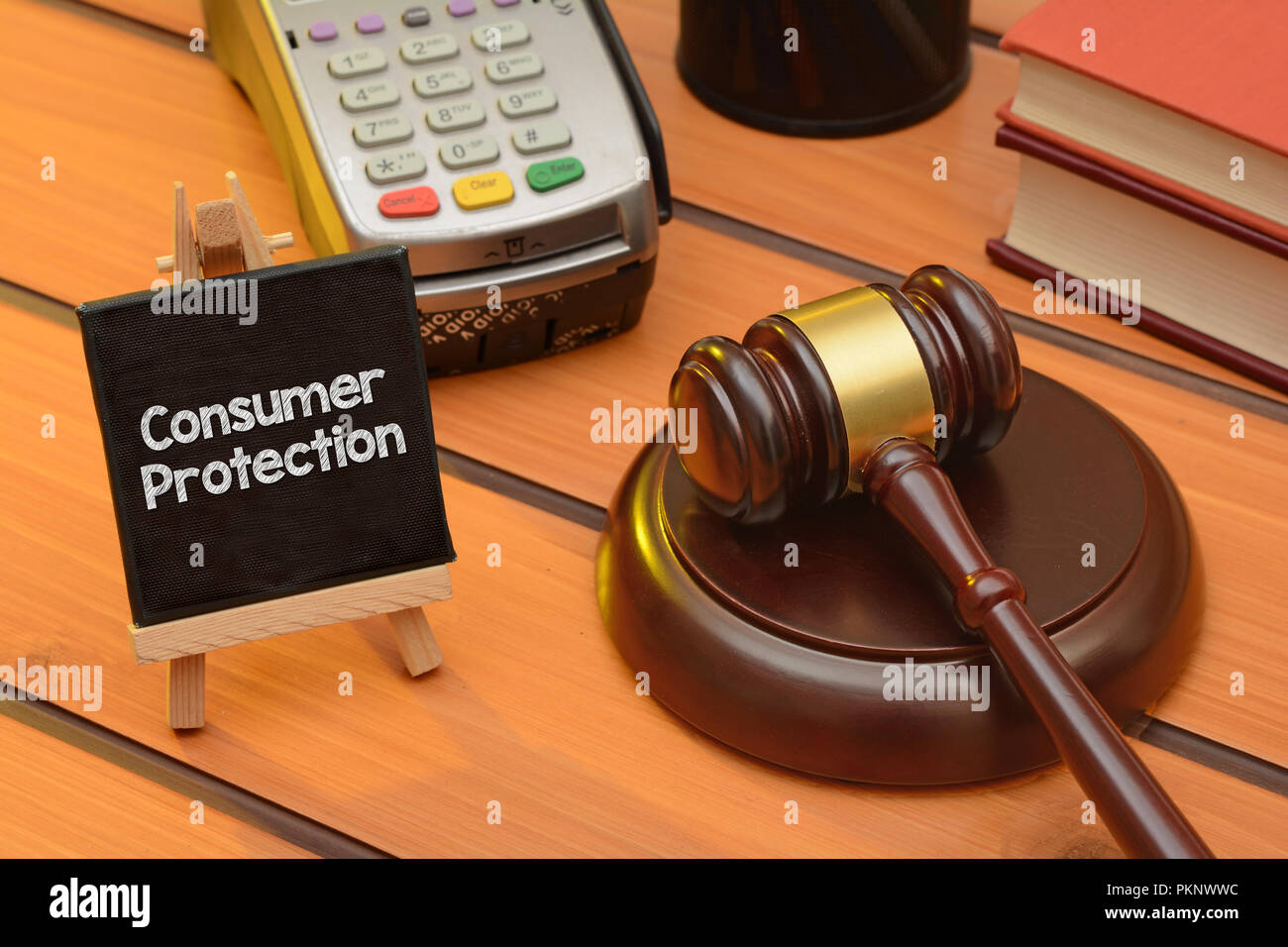 Consumer Protection theme with Wooden Gavel on table, law background ...