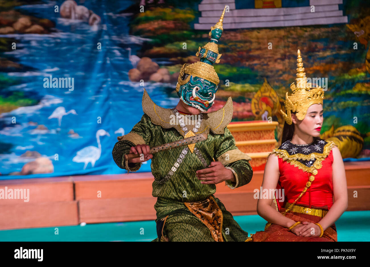 Laotian dancers perform in the Royal Ballet Theatre in Luang Prabang ...