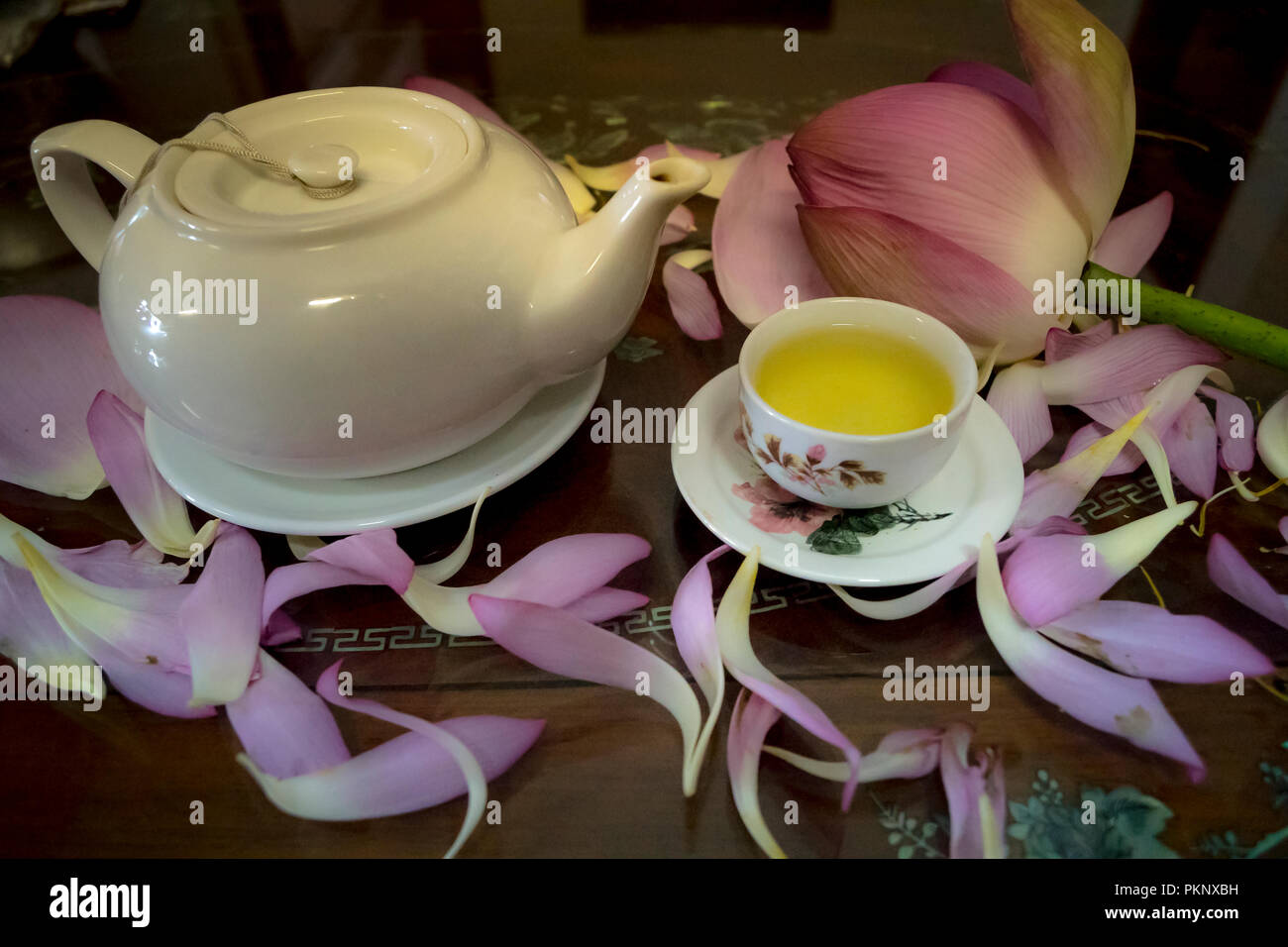 Pink cup lotus hi-res stock photography and images - Alamy