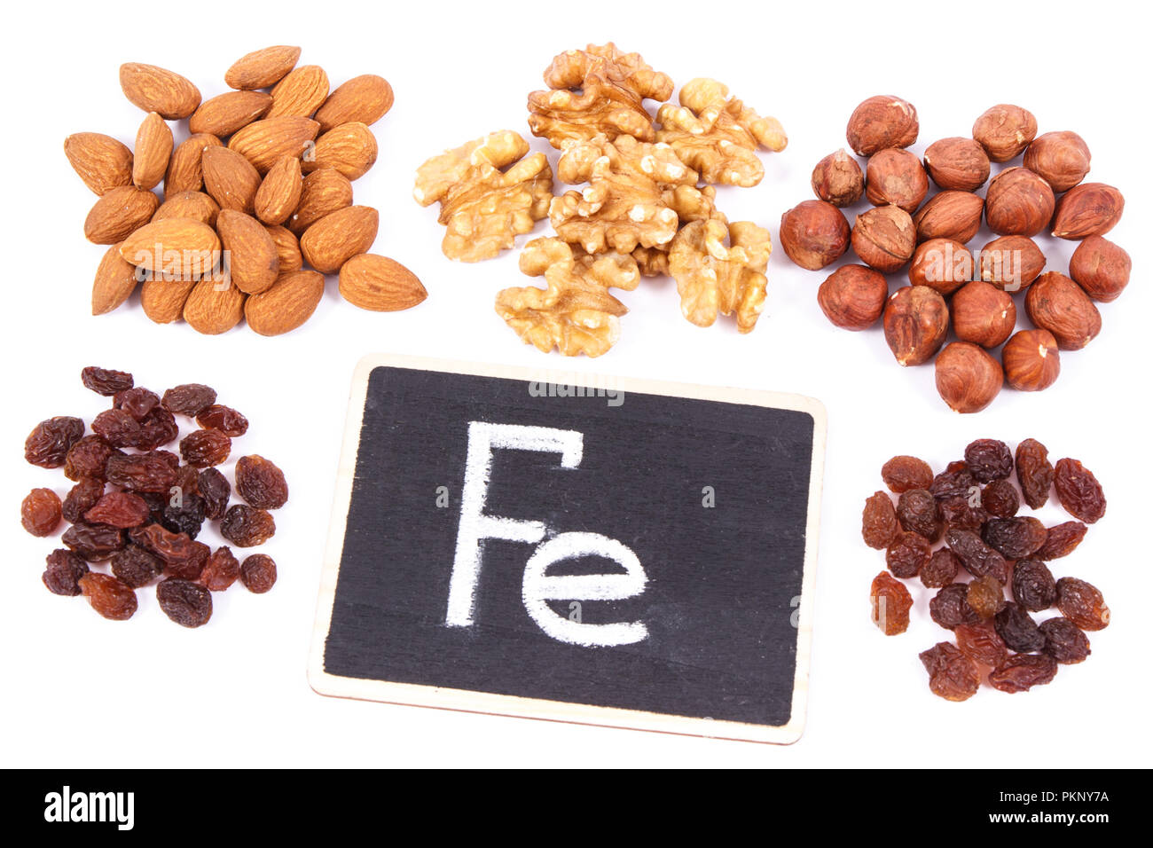 Different ingredients containing iron, vitamins, dietary fiber and ...