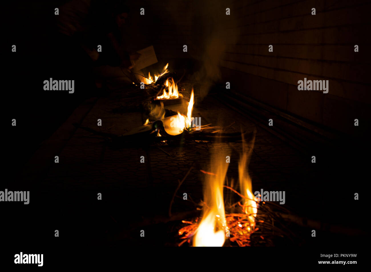 this is yellow orange fire burning paper Stock Photo - Alamy