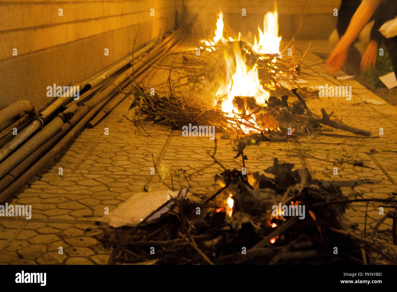 this is yellow orange fire burning paper Stock Photo - Alamy