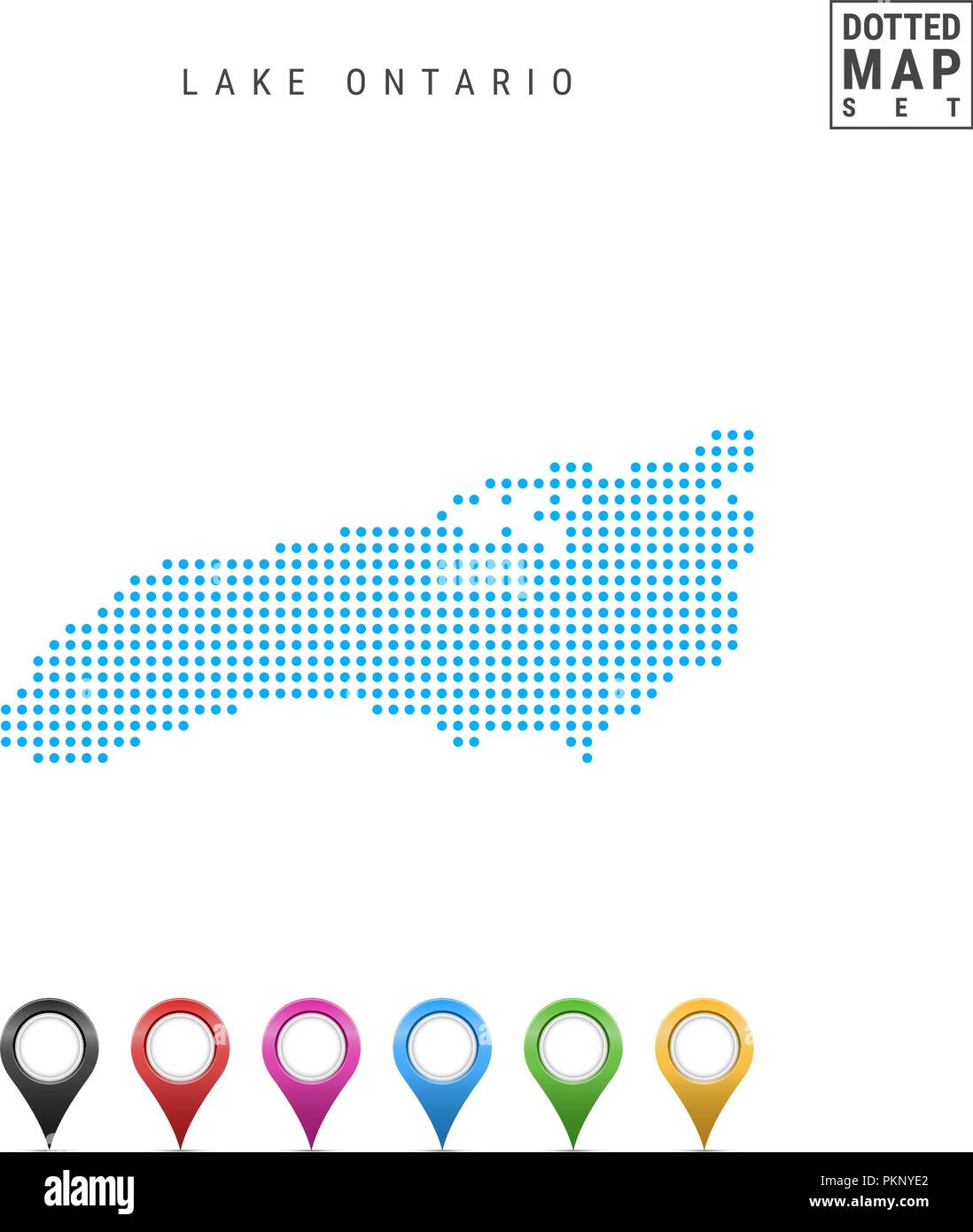 Dots Pattern Vector Map of Lake Ontario. Stylized Simple Silhouette of ...