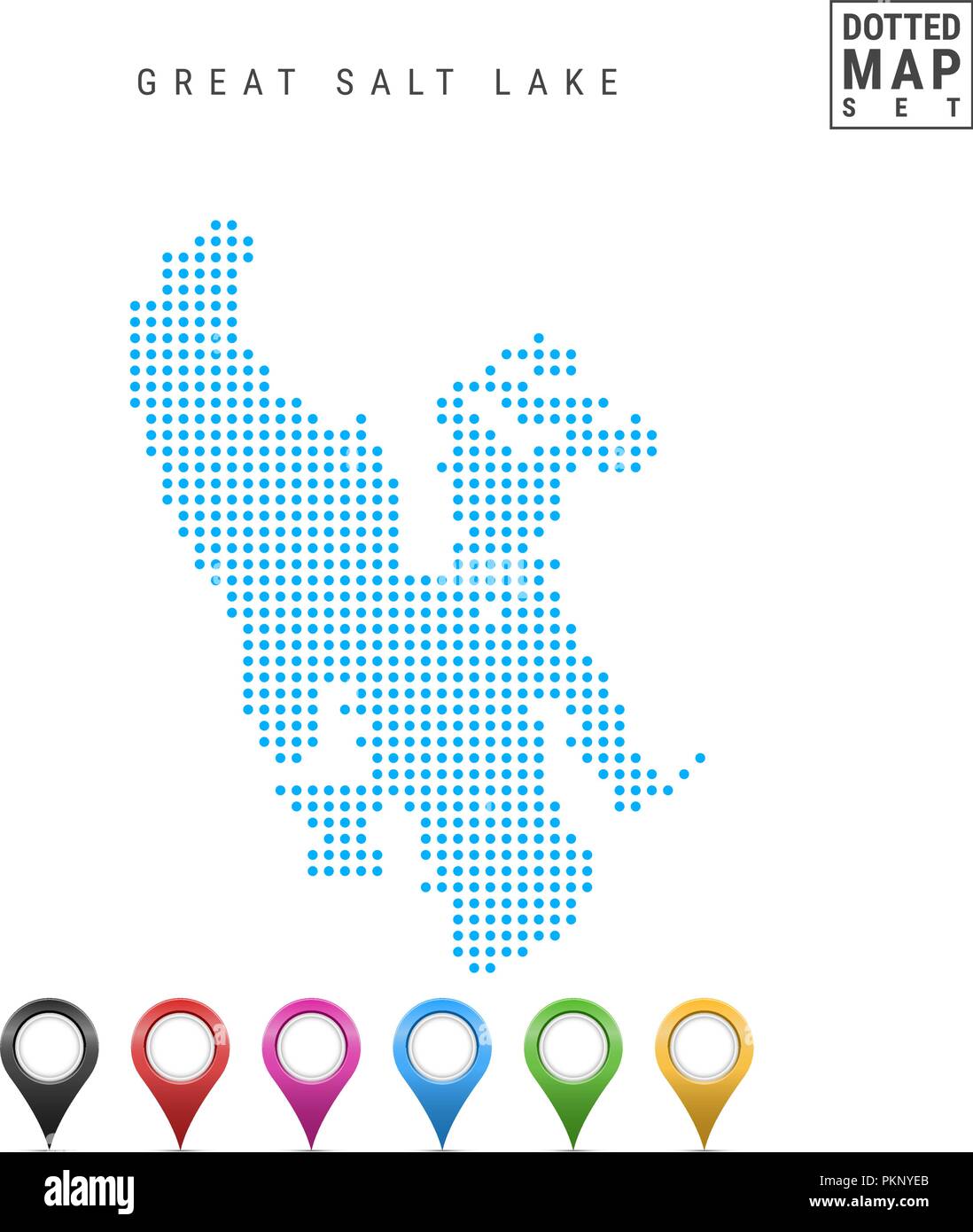Dots Pattern Vector Map of Great Salt Lake, Utah. Stylized Simple ...