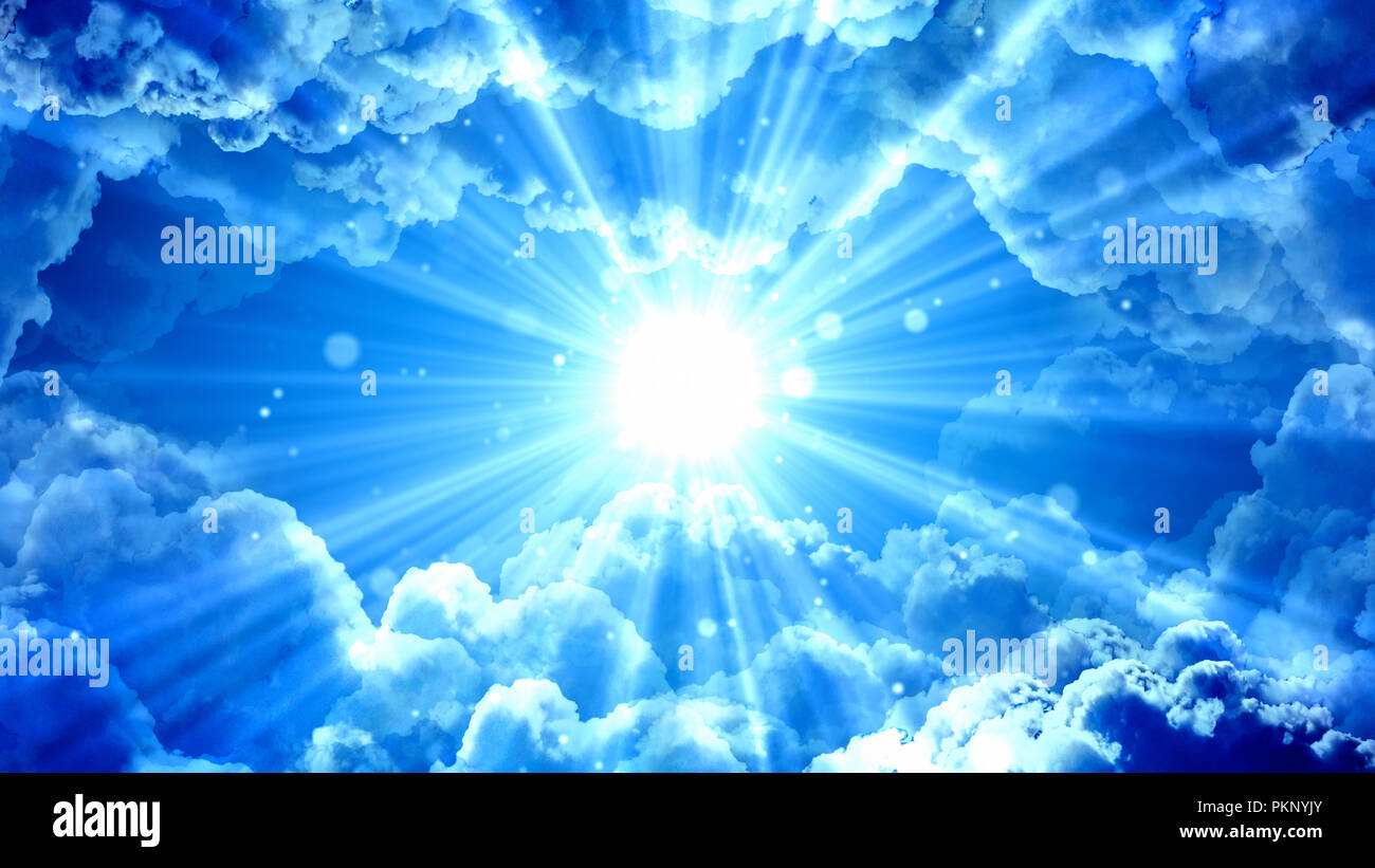 Worship and Prayer based cinematic clouds and light rays background ...