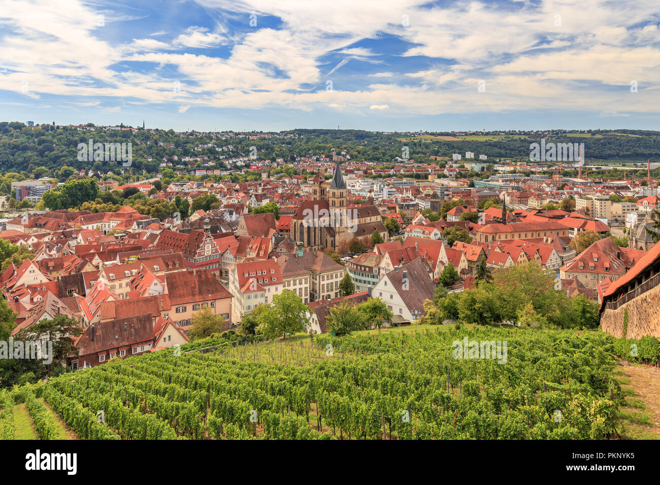 View to the city of Esslingen from the castle Burg Stock Photo - Alamy