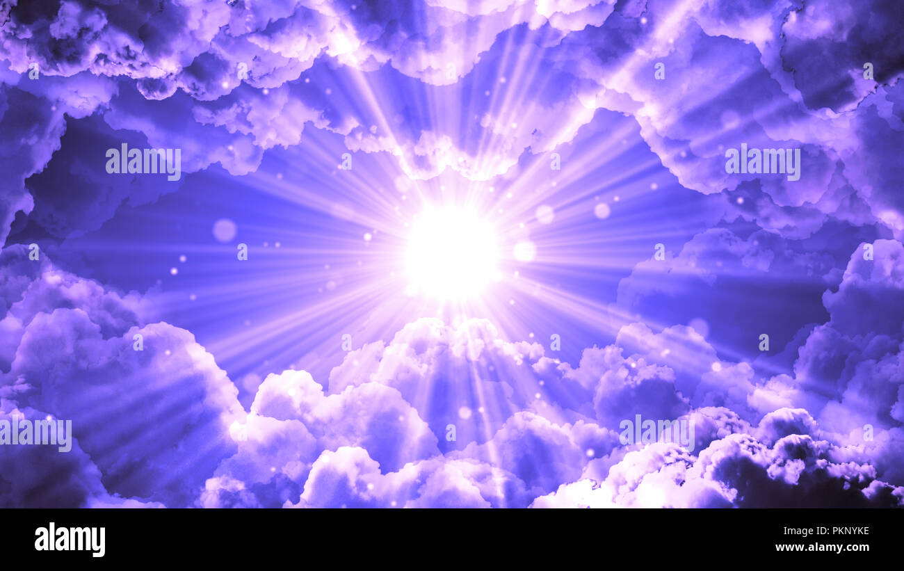 Worship and Prayer based cinematic clouds and light rays background ...