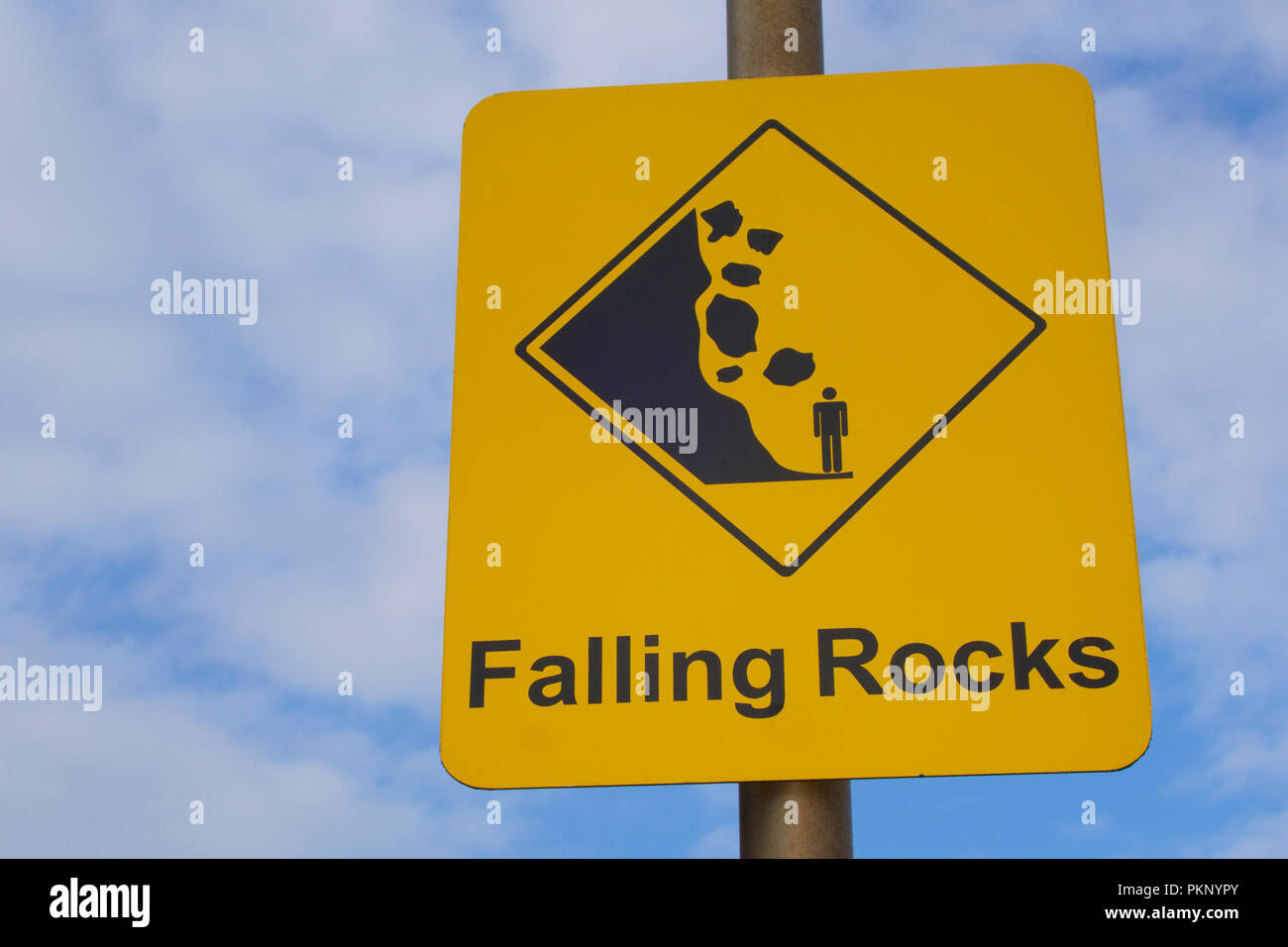 Beware Falling Rocks Sign High Resolution Stock Photography and Images - Alamy