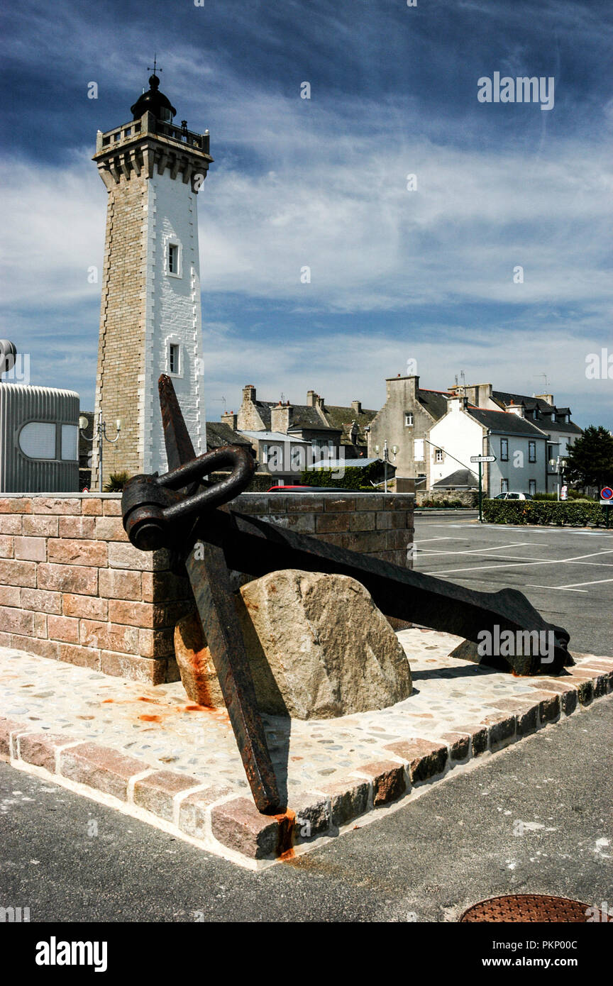 The inland lighthouse stands in the main street of the small seaport ...