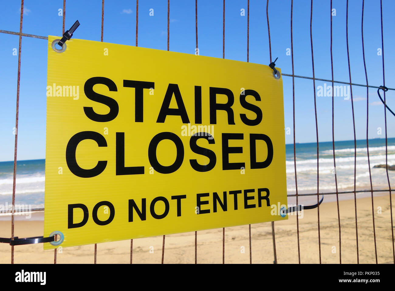 Stairs Closed Do Not Enter sign, Newcastle, Australia Stock Photo - Alamy