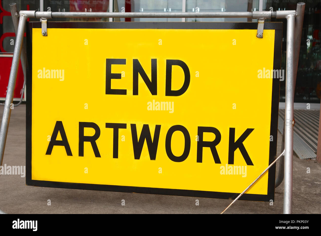 End Artwork sign outside an art gallery Stock Photo - Alamy