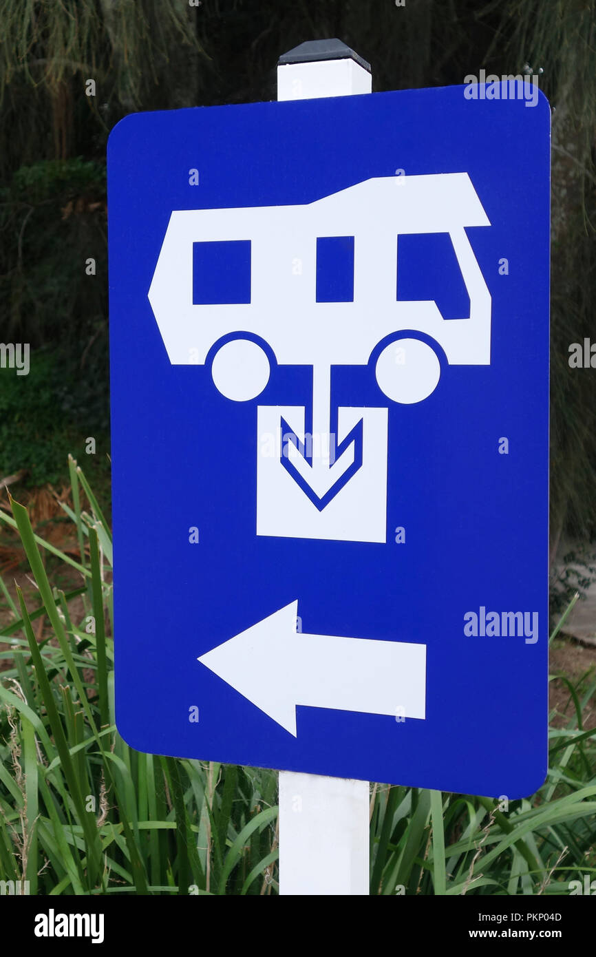 Black water disposal sign for motor homes, caravans and campers Stock ...